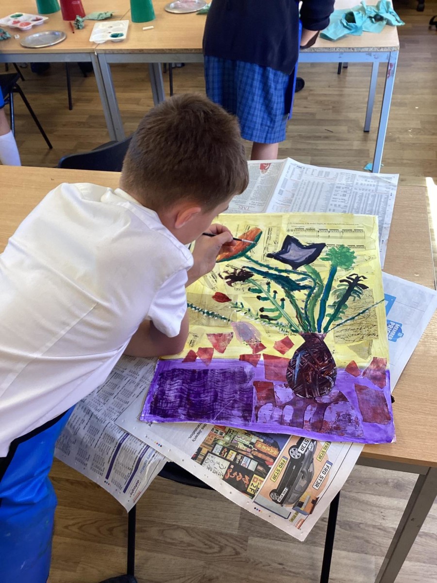 Year 6 in Preparation for their Art Exhibition - Burton Hathow ...